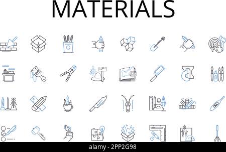 Materials line icons collection. Comestibles, Ingredients, Elements ...