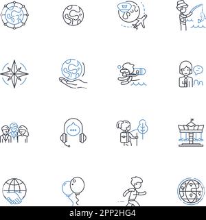 Uncovering line icons collection. Revelation, Discovery, Exploration ...