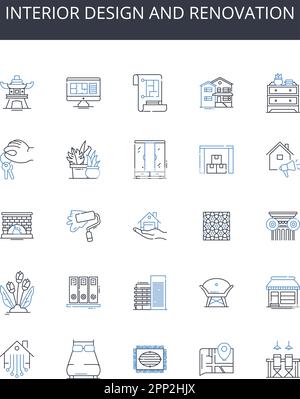 Interior redesign line icons collection. Revamp, Refresh, Update, Renew ...
