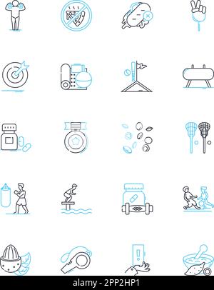 Caloric intake linear icons set. Nutrition, Metabolism, Calories ...