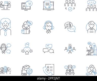 Depositions line icons collection. Testimony, Witness, Sworn ...