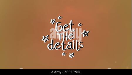 Composition of get the details text on orange background Stock Photo ...