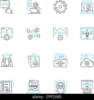 Firm structure linear icons set. Hierarchy, Organization, Chain ...