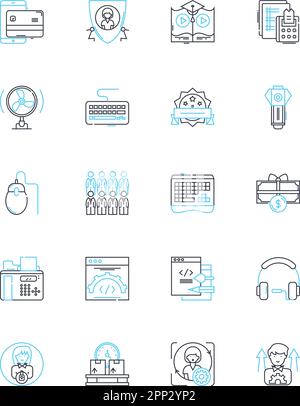 Community oversight linear icons set. Accountability, Transparency ...