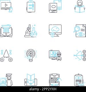 Trade school linear icons set. Apprenticeship, Skills, Certification ...