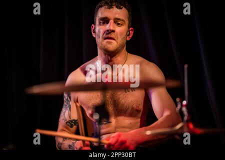Edinburgh, Scotland. Fri 21 April 2023. Brighton post-punk band DITZ ...