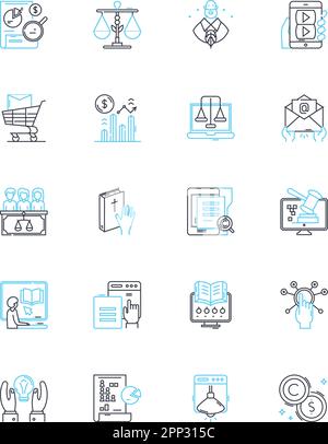 Trademark infringement linear icons set. Trademark, Infringement, Legal ...