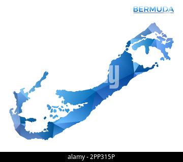 Map of Bermuda. Low poly illustration of the island. Purple geometric ...