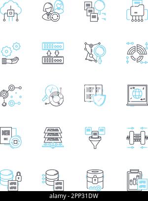 Nodes linear icons set. Nerking, Connectivity, Interconnect, Devices ...