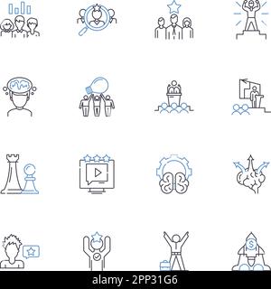 Dominion line icons collection. Power, Control, Authority, Sovereignty ...