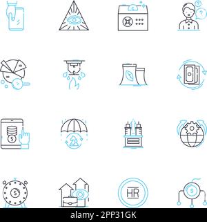 Web globalization linear icons set. Multilingual, Localization, Translation, Global reach ...