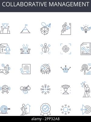 Integrated direction line icons collection. Synergy, Harmony ...