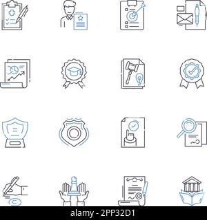 Honor line icons collection. Integrity, Respect, Dignity, Chivalry ...