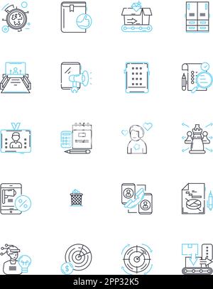 Decision-making Board line icons collection. Governance, Leadership ...
