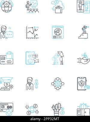 Tokenization linear icons set. Encryption, Security, Authentication ...