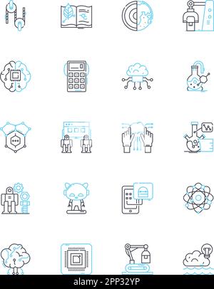 Microorganism Evolution linear icons set. Adaptation, Mutation ...