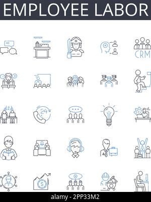 Field workers line icons collection. Agricultural, Harvesting, Crop ...