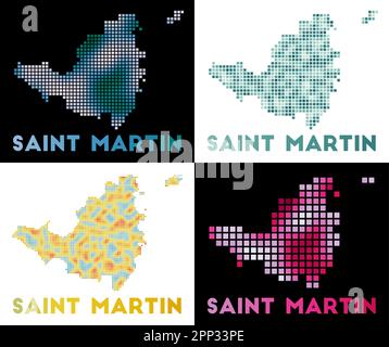 Saint Martin map. Map of Saint Martin in dotted style. Borders of the ...