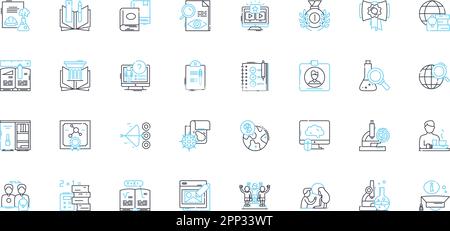 Technical Skills linear icons set. Coding, Engineering, Programming, Development, Designing ...