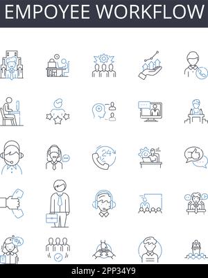 Employment routine line icons collection. Schedule, Workday, Routine ...