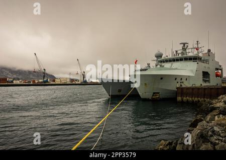 HMCS Margaret Brooke visits the port of Nuuk, Greenland, with other ...