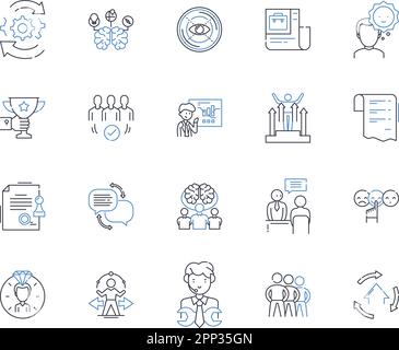 Company aims line icons collection. Efficiency, Innovation ...