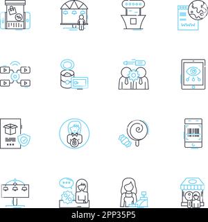 Fine Cuisine linear icons set. Gastronomy, Gourmet, Epicurean ...