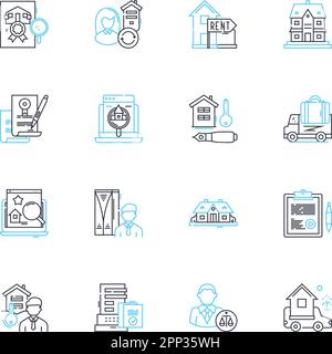Business valuation linear icons set. Appraisal, Valuation, Equity ...