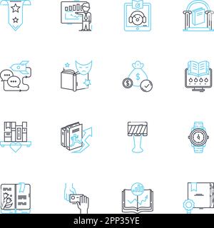 Digital transformation line icons signs set. Design collection of ...