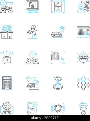 Cultural shift linear icons set. Transformation, Revolution, Evolution ...