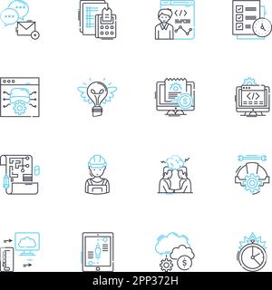 Brand activation linear icons set. Engagement, Immersion, Buzz ...
