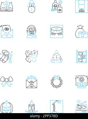 Embellishing linear icons set. Adorn, Decorate, Ornament, Enhance ...