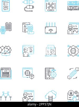 Character enhancement linear icons set. Resilience, Empathy, Integrity ...