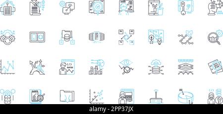 Knowledge organization linear icons set. Cataloging, Indexing, Taxonomy ...
