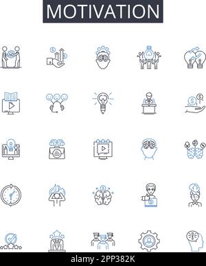 Motivation line icons collection. Enthusiasm, Drive, Inspiration ...