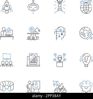 Technological revolution line icons collection. Disruptive, Innovation ...
