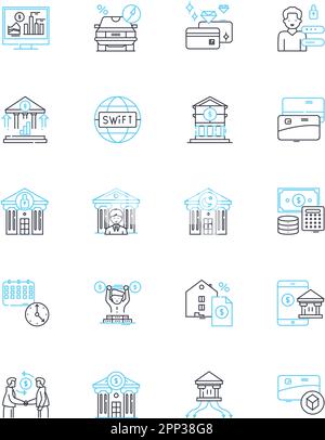 Asset preservation linear icons set. Security, Conservation, Protection ...
