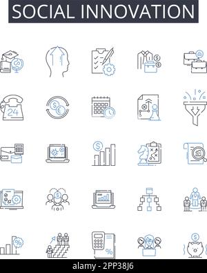 Technological advancement line icons collection. Automation, Robotics ...