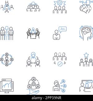 Merchandising display line icons collection. Showcase, Retail, Layout ...