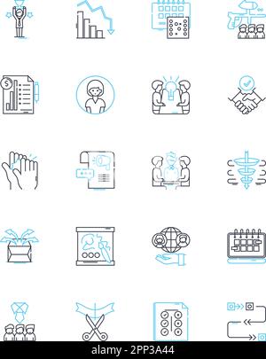 Trade union linear icons set. Solidarity, Collective bargaining, Strike ...