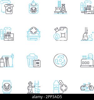 Proactive management linear icons set. Leadership, Planning, Prevention ...