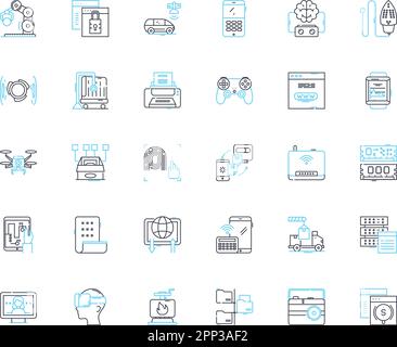 Streaming linear desktop icons set Stock Vector Image & Art - Alamy