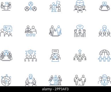 Convocation line icons collection. Ceremony, Graduation, Congregation ...