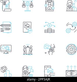 Emotional Intelligence linear icons set. Empathy, Compassion, Self-awareness, Self-regulation ...