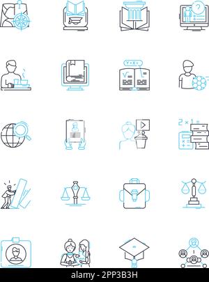 Educational development linear icons set. Innovation, Empowerment ...