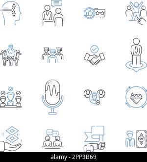 Workplace education line icons collection. Training, Development ...