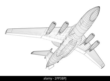 Vector drawing of airborne early warning and control aircraft. Image ...