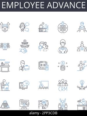 Employee advance line icons collection. Collaboration, Synergy, Trust ...