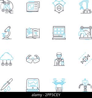 Microorganism Evolution linear icons set. Adaptation, Mutation ...