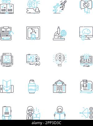 Proficiency linear icons set. Competency, Skillfulness, Mastery ...